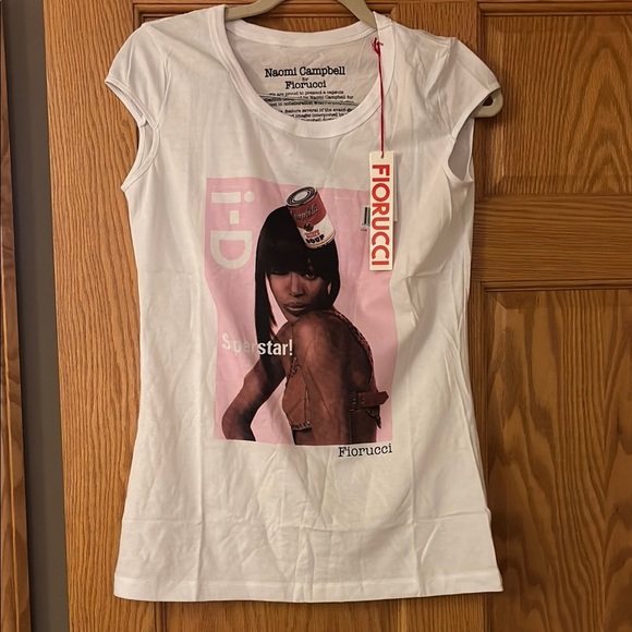 Fiorucci | Tops | Nwt Fiorucci Naomi Campbell White Graphic Tshirt ...